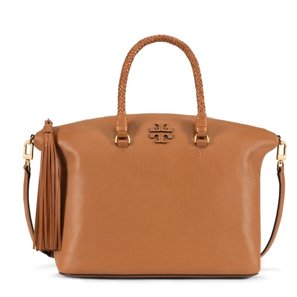 Tory Burch | Bags | Tory Burch Taylor Leather Braided Handle Tassel ...